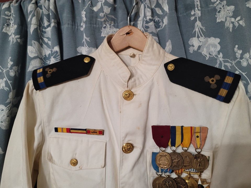 Vintage Original Vietnam War Era CWO Dress Whites Uniform! W/ Hat And ...