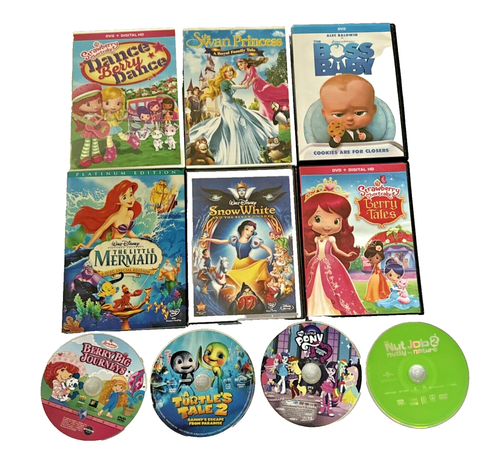 New Lot of 10 Kids DVDs Animated Children & Family Movies Disney ...