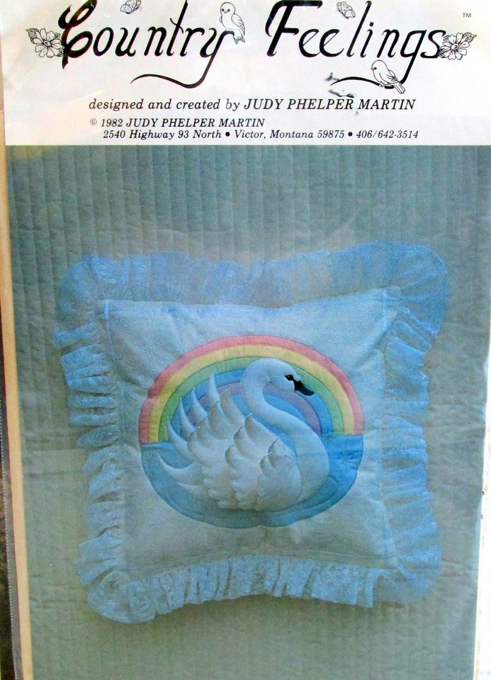 Home Accent Pattern pillow COuntry Feelings Vtg 80s SWAN soft sculpture ...