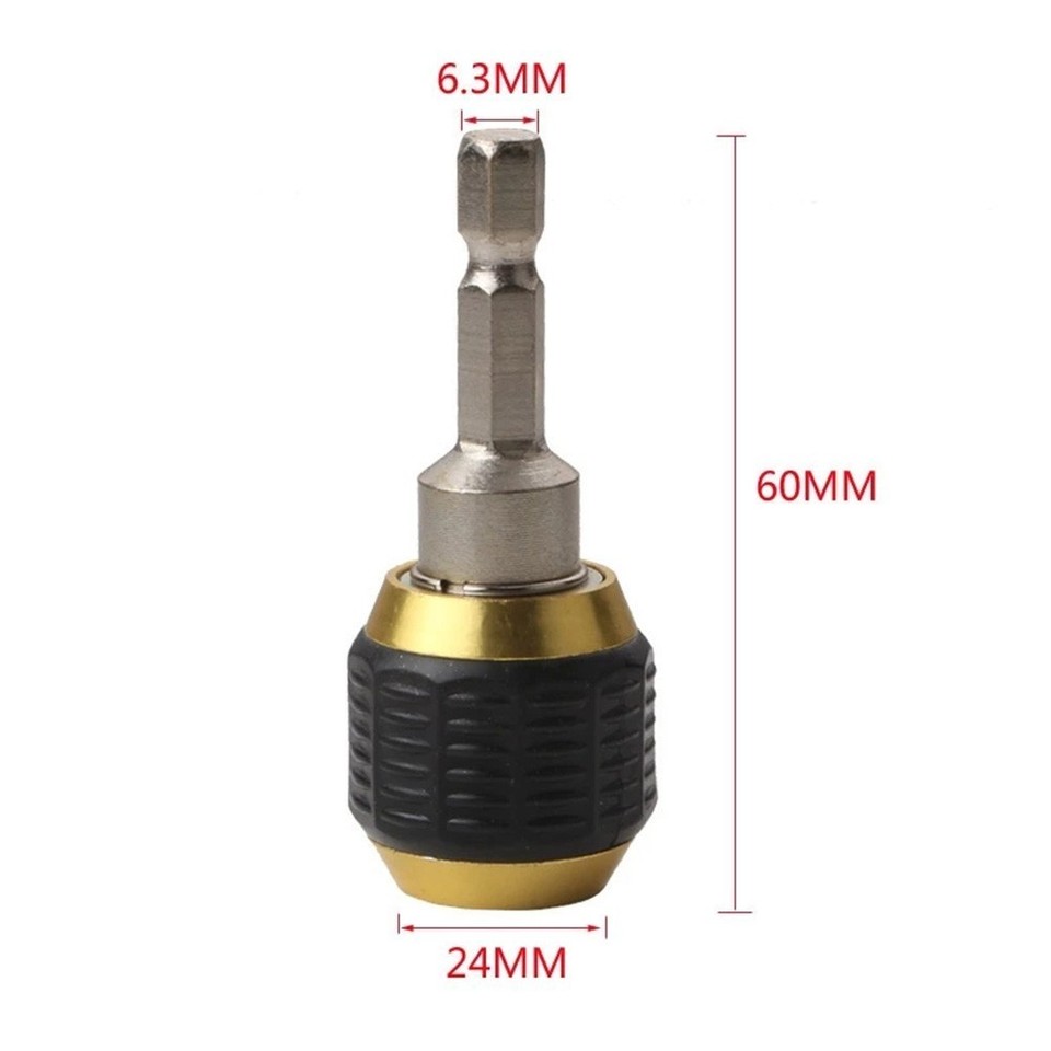 2 X 1/4 Hex-Shank Quick Coupling 60mm Electric Drill Self-Locking ...
