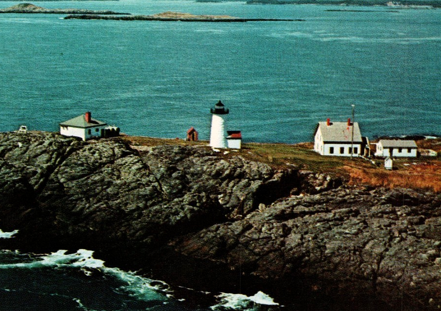 Postcard Lighthouse Libby Island Light Machias Bay Maine ME Aerial View Chrome | eBay