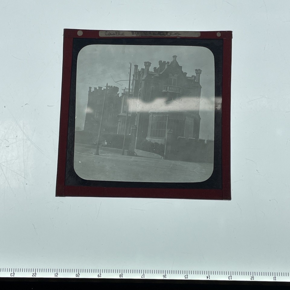 VINTAGE 1900s Magic Glass Lantern Slide Curio Photo B&W Castle House | eBay