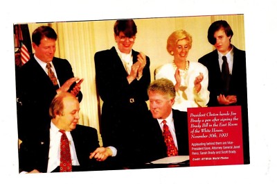 Vintage Giant Postcard PRESIDENT BILL CLINTON Brady Bill Signing ...