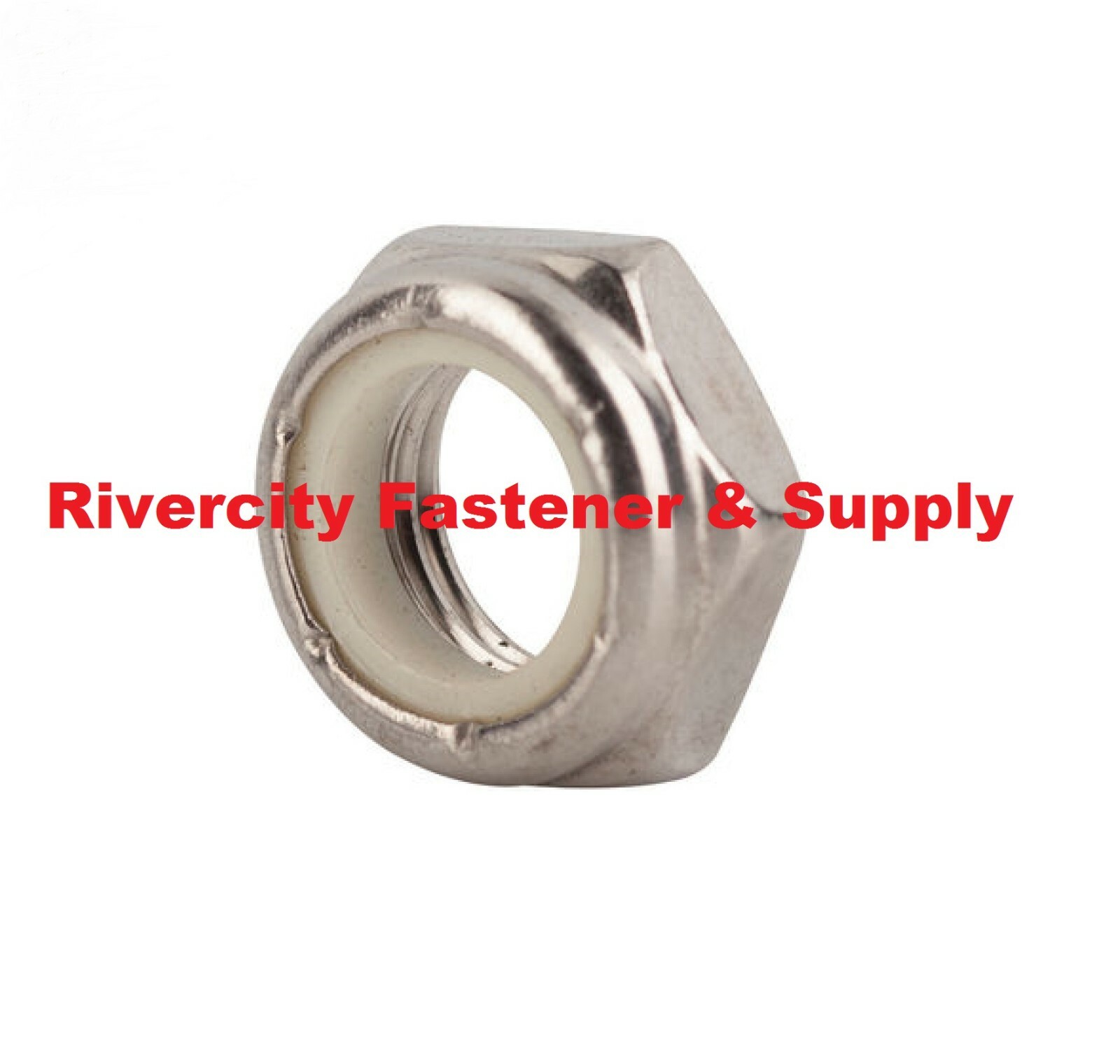 (100) 1/4-20 Nylon Insert Lock / Stop Nut NTE Thin Jam 18-8 Stainless 1 ...