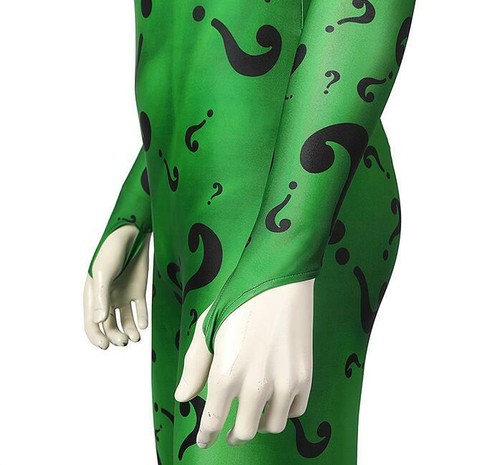 Batman Forever Riddler Cosplay Costume Bodysuit Zentai Tight Jumpsuit ...
