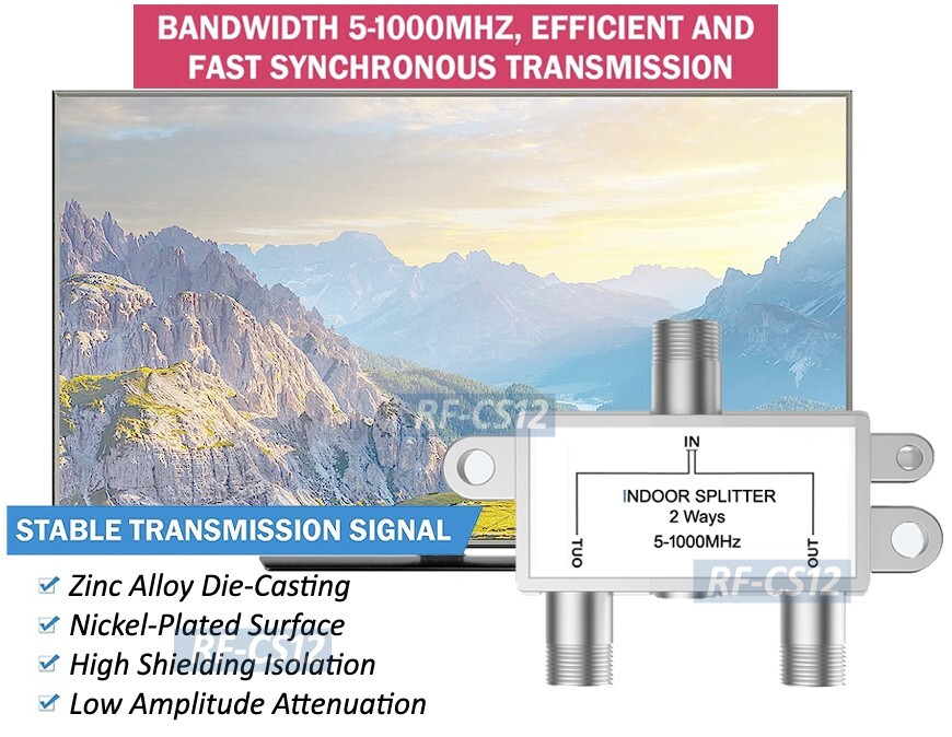 2 In 1 Out RF Coax CATV Combiner + 1 In 2 Out RF Cable Antenna Splitter ...