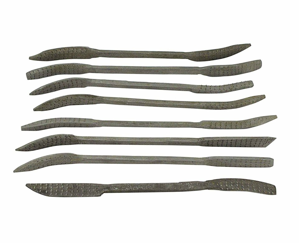 8pc Wood Rasp Riffler File Set Woodcarving Double Sided Heavy Duty 9-3/ ...