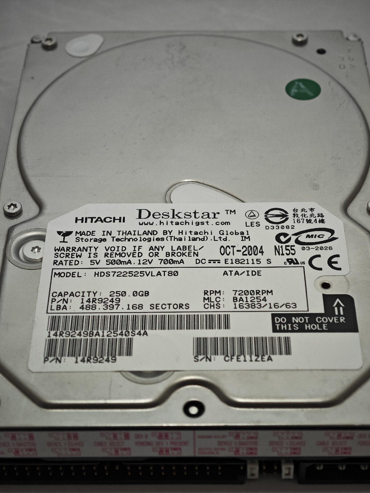 Hard disk Hitachi Deskstar HDS722525VLAT80 250GB EIDE PATA. | eBay