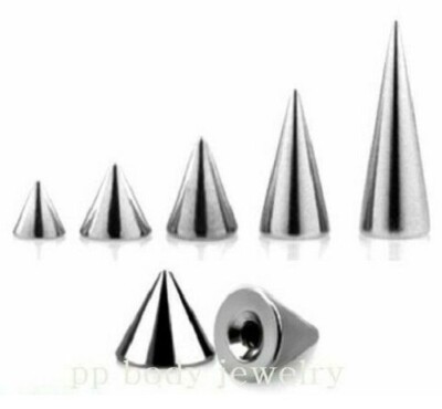 10pcs. 14G Surgical Steel Threaded Spike End Replacement Body Jewelry ...