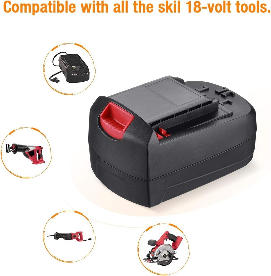 2Pack 3500mAh SB18C Battery Compatible with SKIL 18-Volt SB18A SB18B Ni ...
