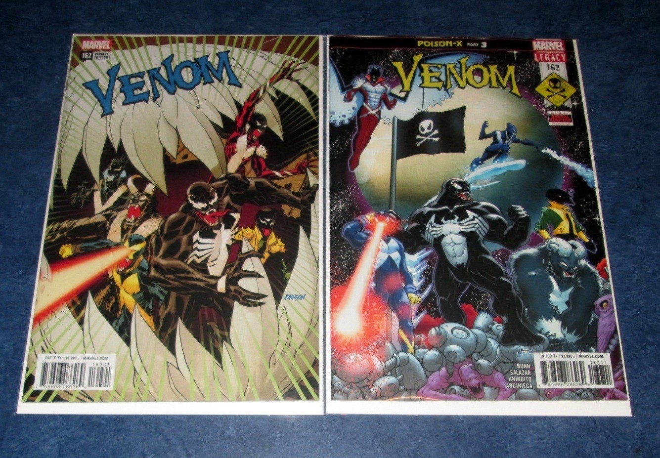 VENOM #162 1:50 DAVE JOHNSON variant & reg 1st print X-POISON part 3 ...