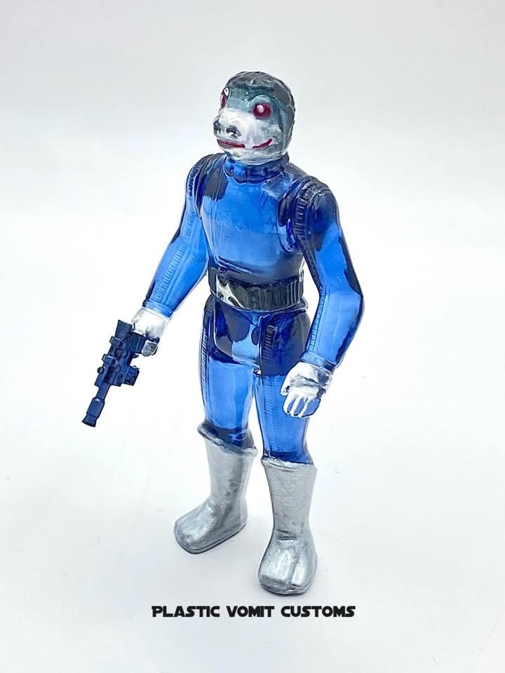 Vintage Kenner Style Custom Star Wars Clear Blue snaggletooth READ ...