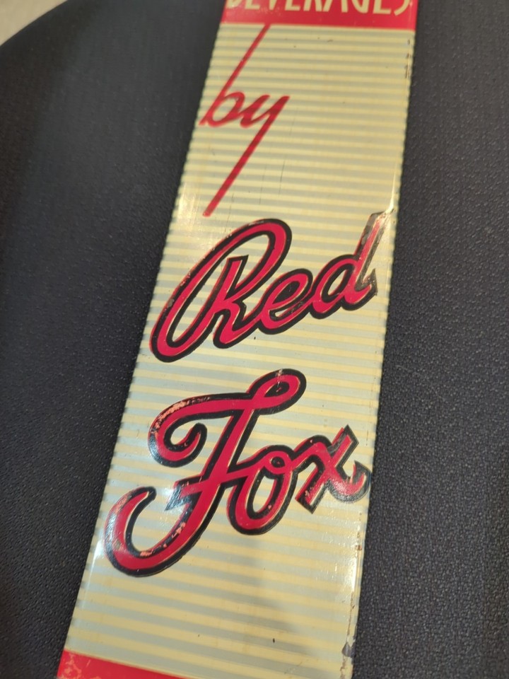 Rare Red Fox Beverages Beer Ale Door Push Metal Tin Sign 1940s Virginia ...