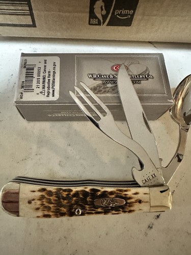 Case XX 6354 HB SS Amber Bone Peach Seed Jig Hobo Knife Number 00052 ...