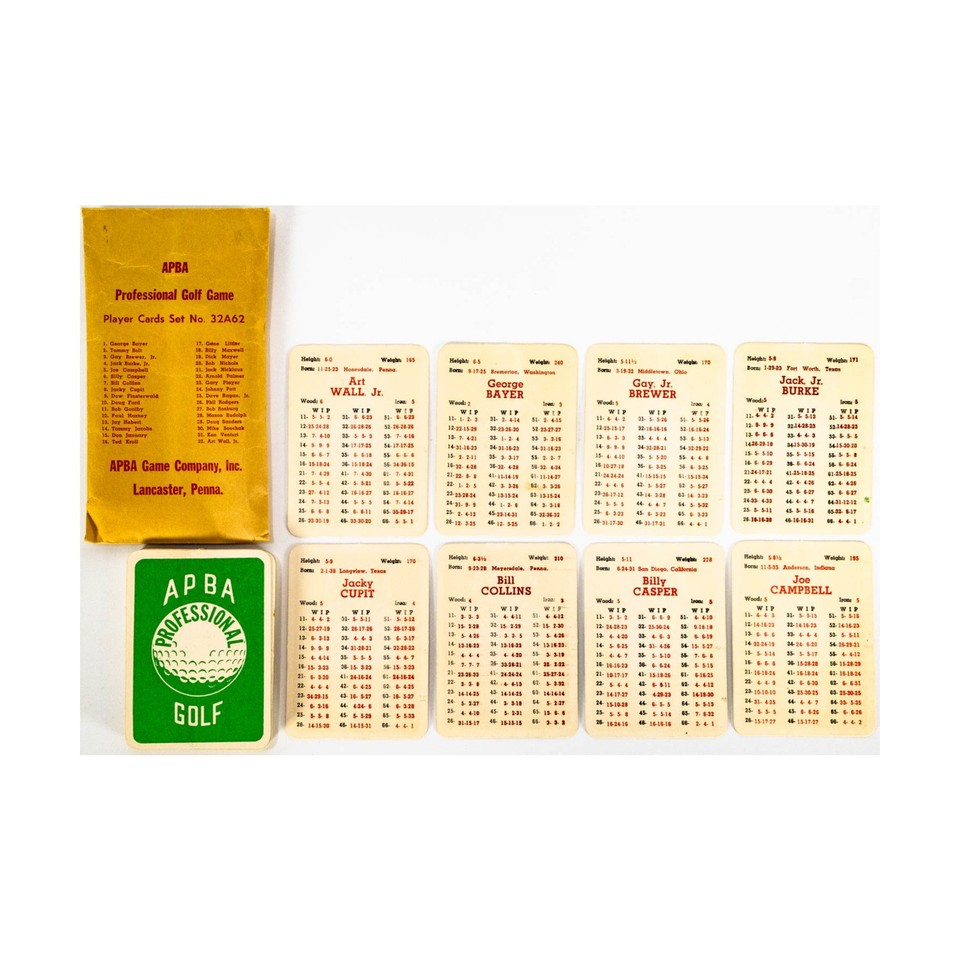 APBA APBA Golf Card Sets Golf (Complete Season Cards 1962) Bag VG+ | eBay