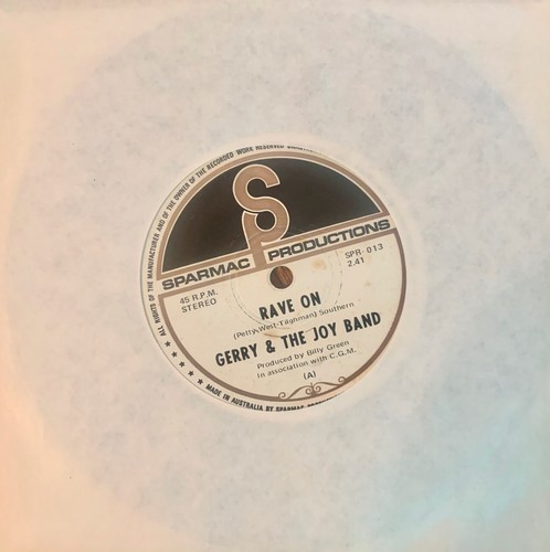 Gerry & The Joy Band (ex Loved Ones) - Rave On - 7" vinyl single ...