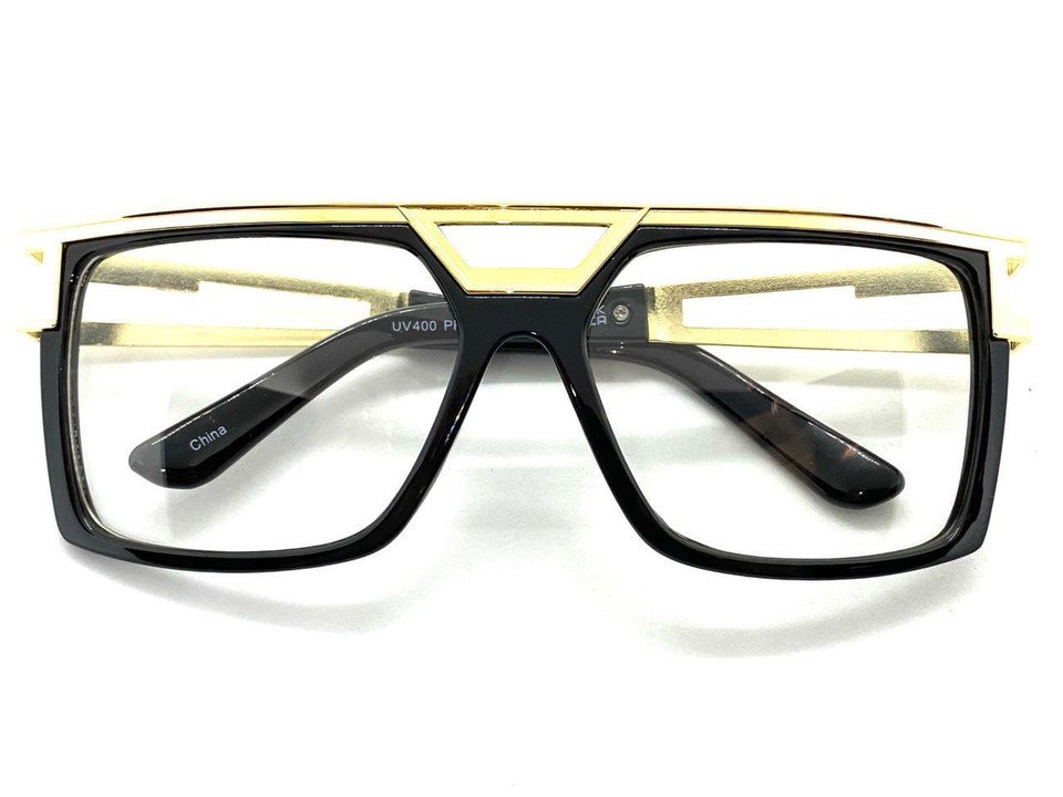 Oversized Classic Retro Hip Hop Rapper Clear Lens EYE GLASSES Black ...
