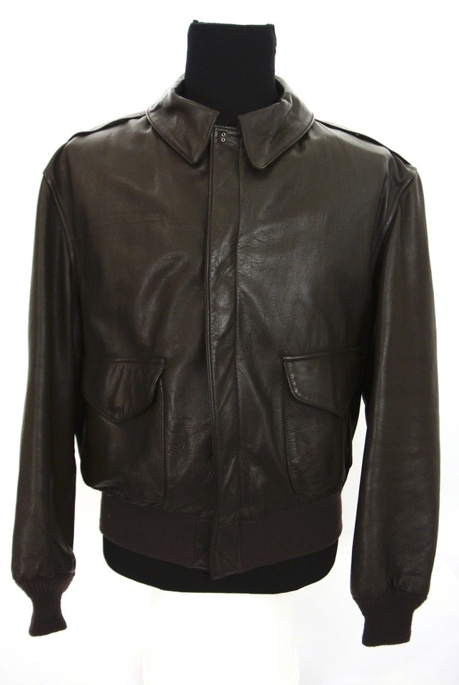 Cooper A-2 A2 Flight Bomber Jacket Made in USA Brown Goatskin Leather ...