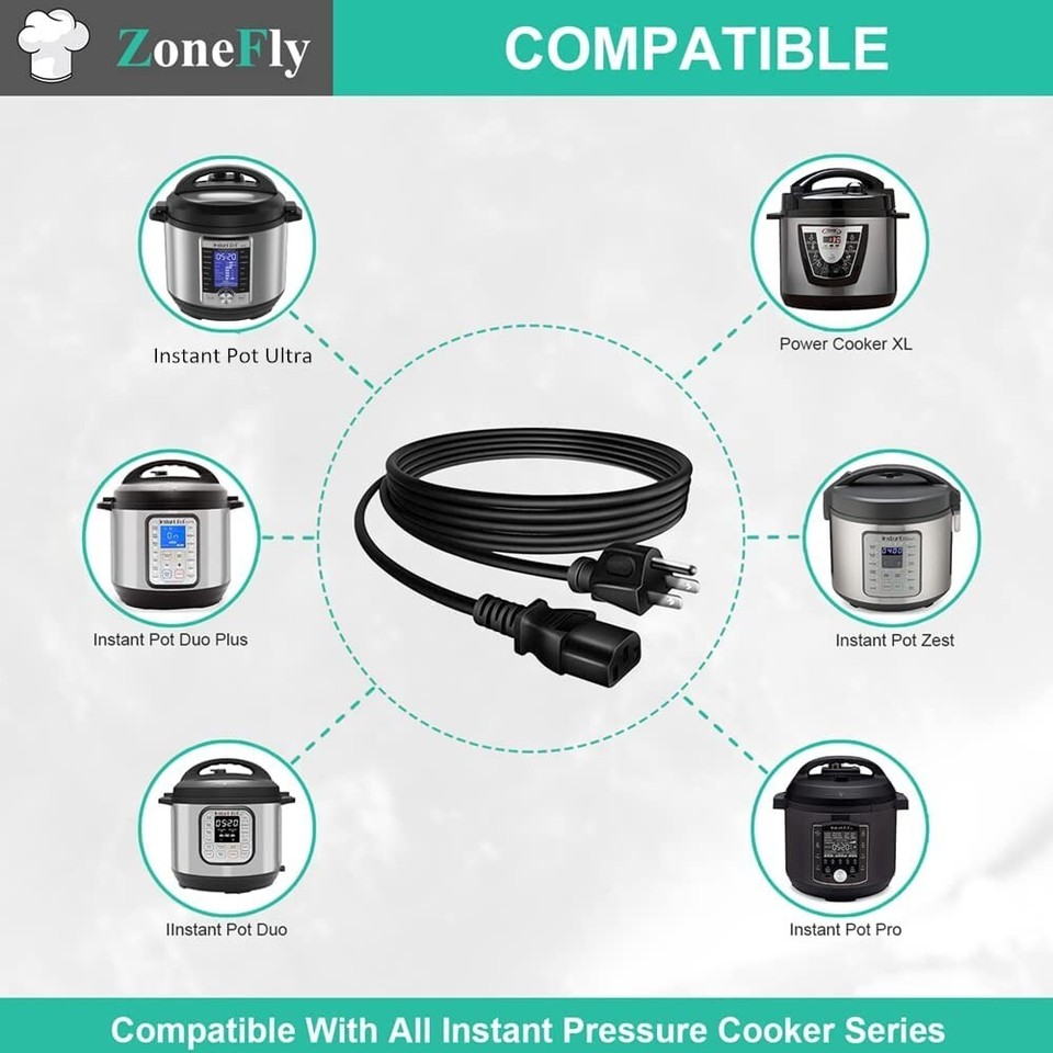 Power Cord Replacement Cable Compatible Instant Pot Electric Pressure ...