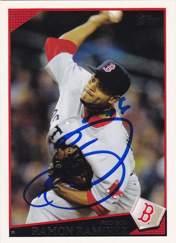 RAMON RAMIREZ BOSTON RED SOX SIGNED 2009 CARD GIANTS ROCKIES METS ...