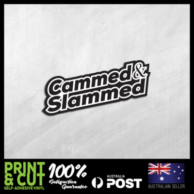 CAMMED & SLAMMED JDM Stickers 85x29mm Window Bumper Car Decals Vinyl # ...