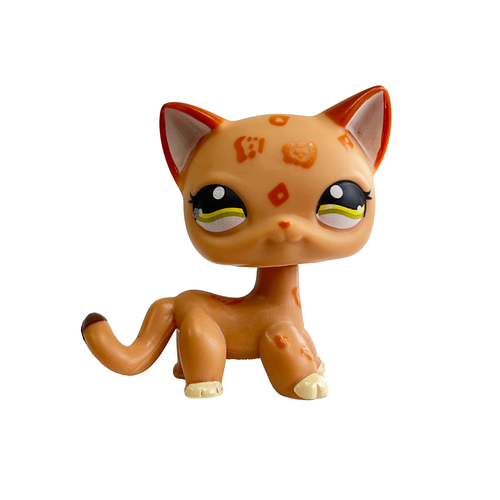 Littlest pet shop Toys bobble head short hair cat #1120 yellow cat ...