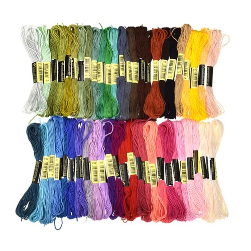 Lot de 12/100 fils à broder multicolores en coton pour point de croix ...