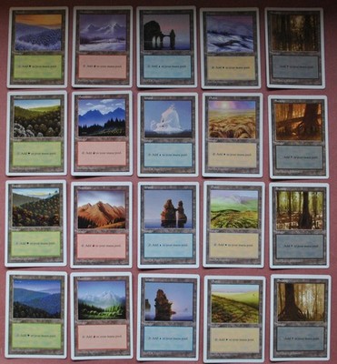 MTG Basic Lands Lot - 5th Edition & Revised - 89 Cards - White Border ...
