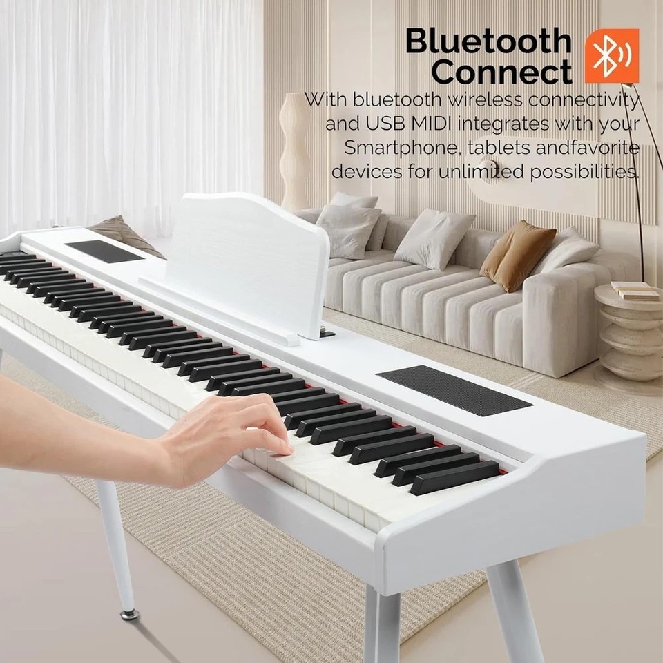 GLARRY Digital Piano Keyboard with Stand, Portable 88 keys Compact ...