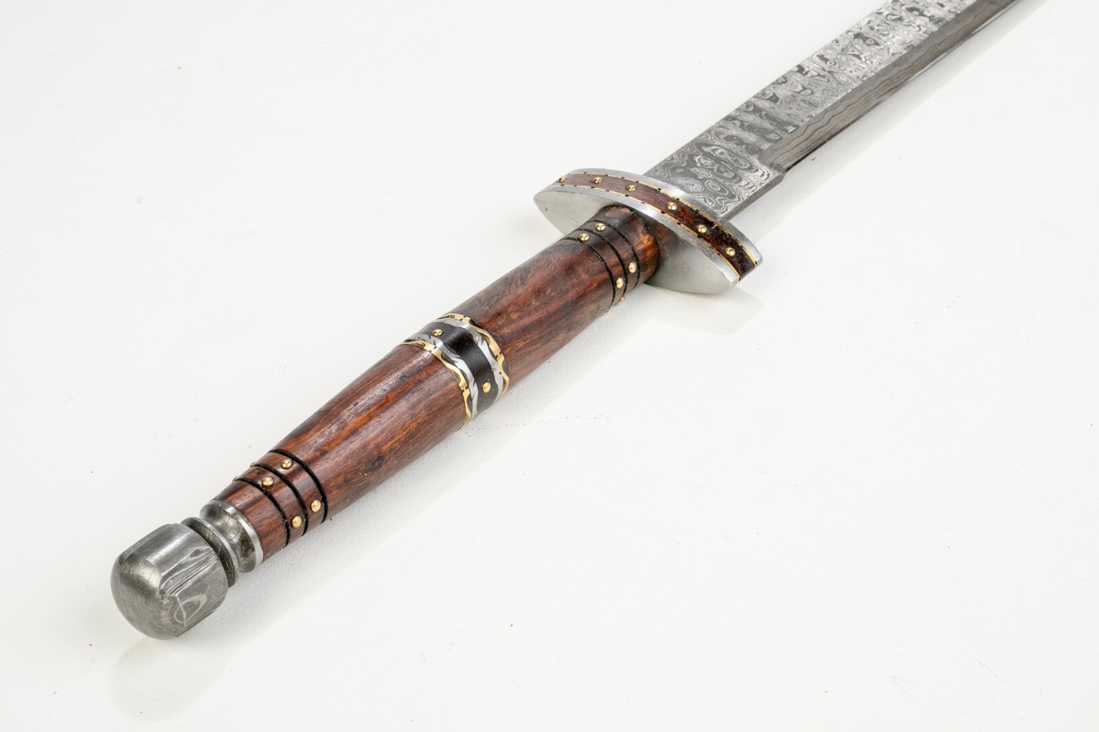 36.5" Handmade Damascus Scimitar Shamshir Curved Sword... Solid, Sharp ...