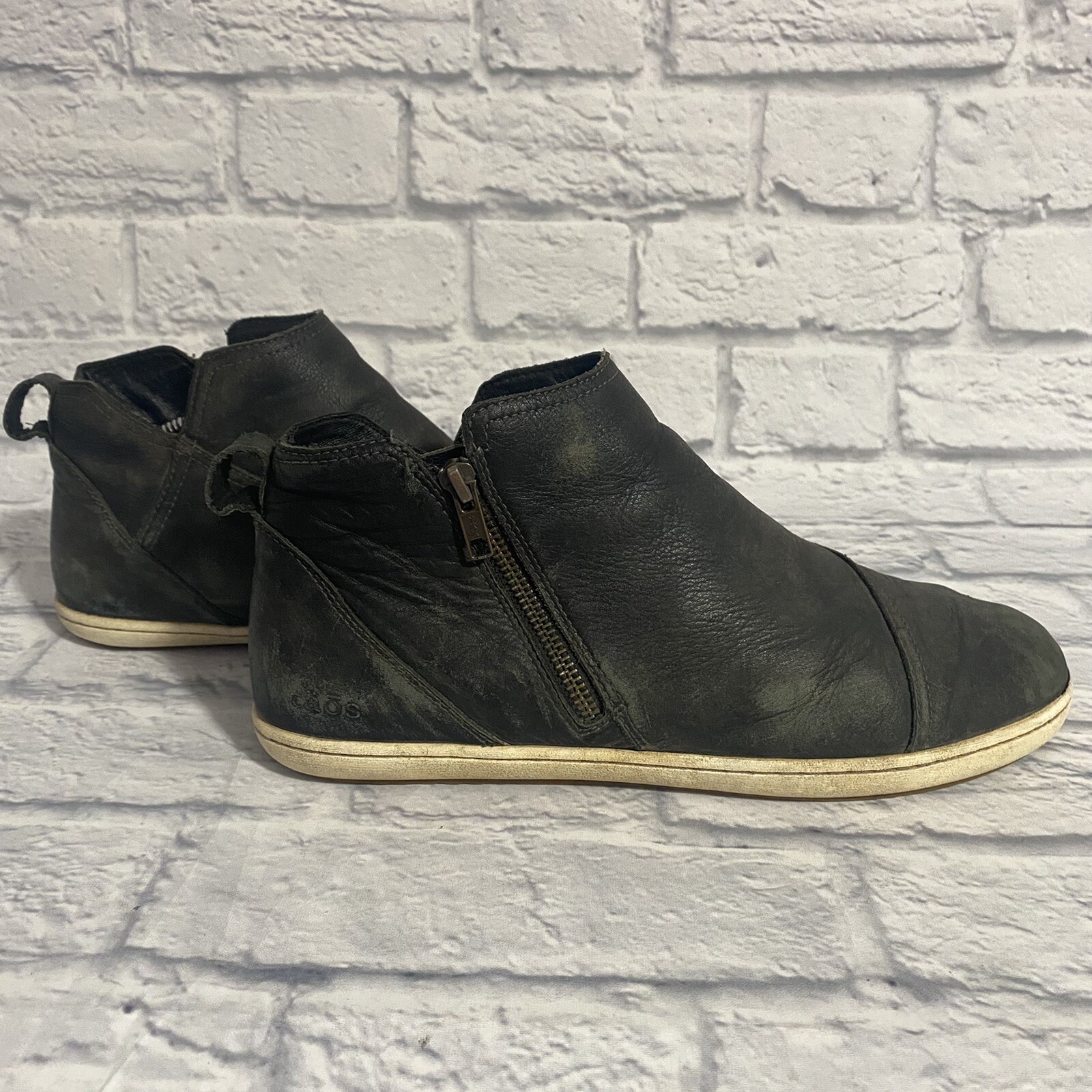 Taos Bootsie Bot Black Leather Ankle Boots Booties Si… - Gem