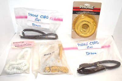 Vintage Lot of 5 Modular Phone Coil Cord Telephone Cable NOS | eBay