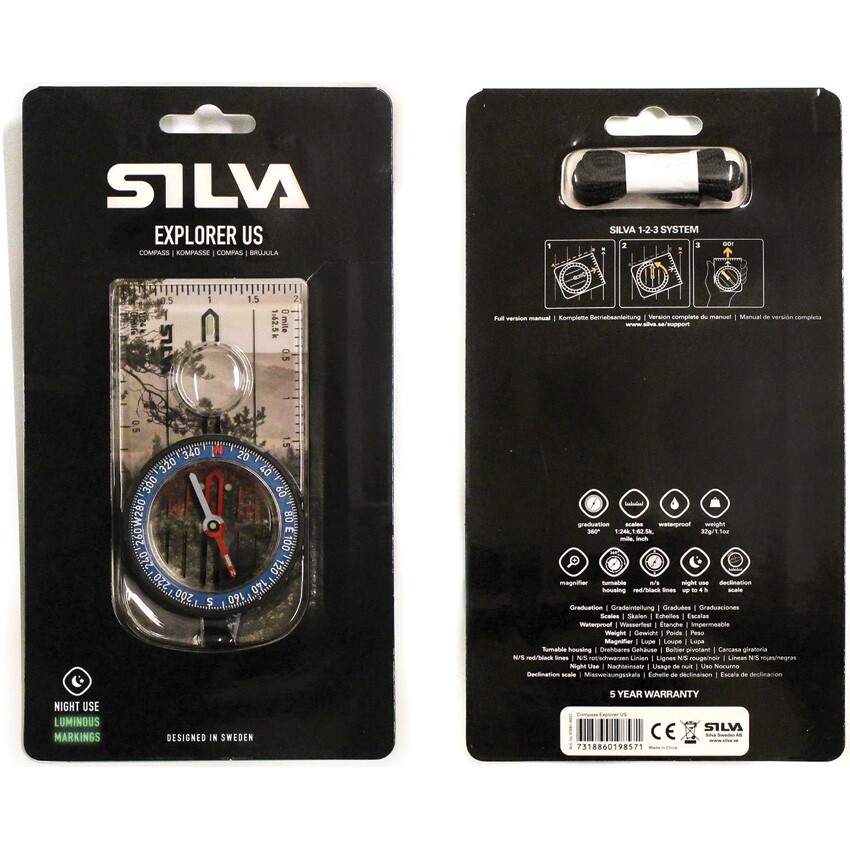 Silva Explorer 2.0 Compass Waterproof Romer Scale Magnifier Tunable ...