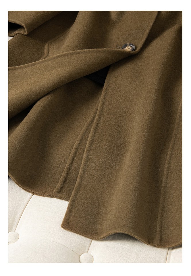 Women 100% Wool Double Side Coat Woolen Coat Single Breasted Lapel ...