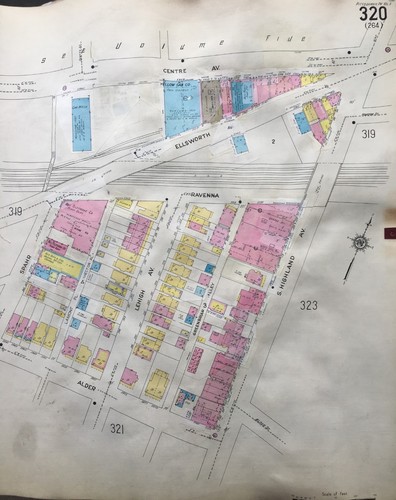 ORIG 1925 SANBORN, SHADYSIDE, PITTSBURGH, PA, BELL TELEPHONE CO. PLAT ...