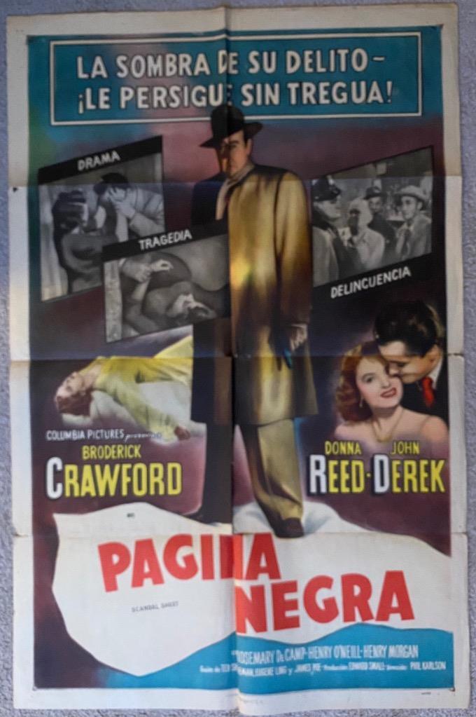 John Derek Donna Reed Broderick Crawford SCANDAL SHEET '52 movie poster ...