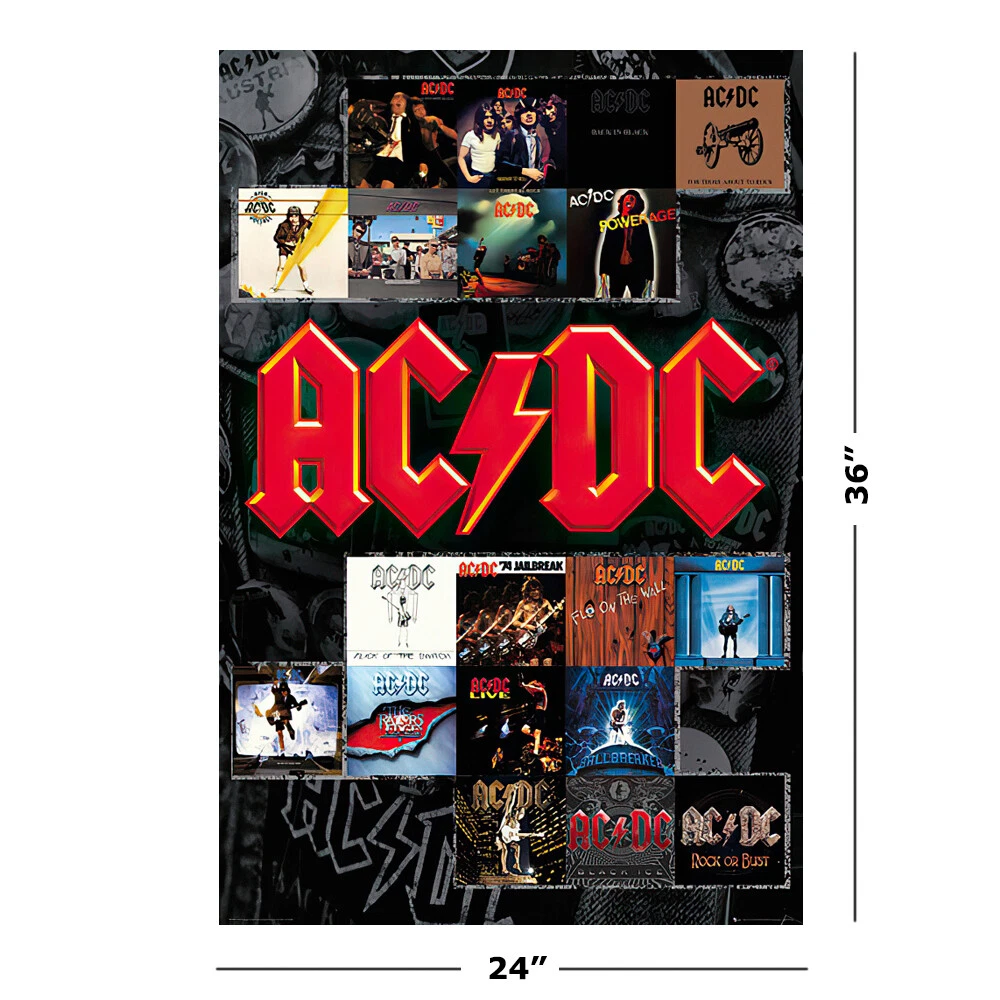 AC/DC Album Covers Poster 24x36