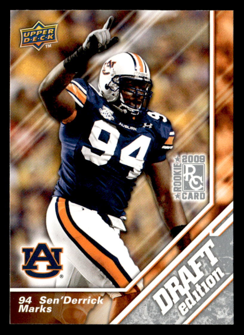 Sen'Derrick Marks 2009 Upper Deck Draft Edition Rookie Card #53 Auburn ...