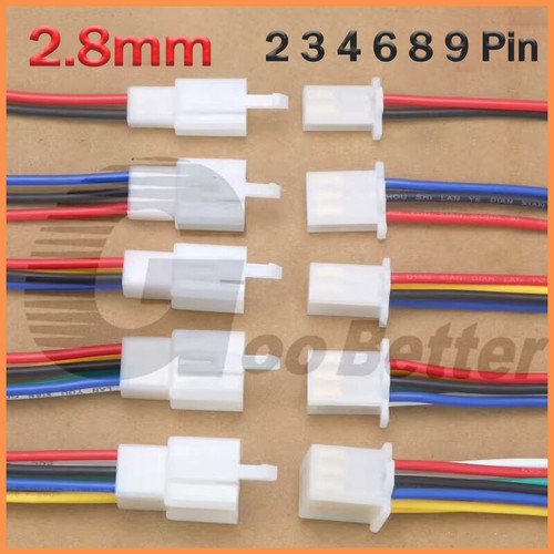 2.8mm Connector Plug Socket 2 3 4 6 9 Way Pin Male Female Wire ...