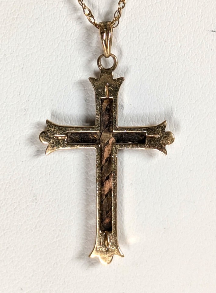 14K Gold Tri-Color Cross Pendant & 19'' Long 14K Gold Chain | eBay