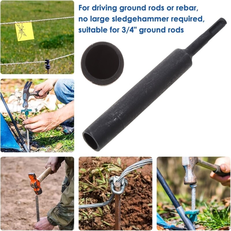 Steel Plus Ground Rod Driver 15mm Earth Stake Hammers Drill Grounding ...