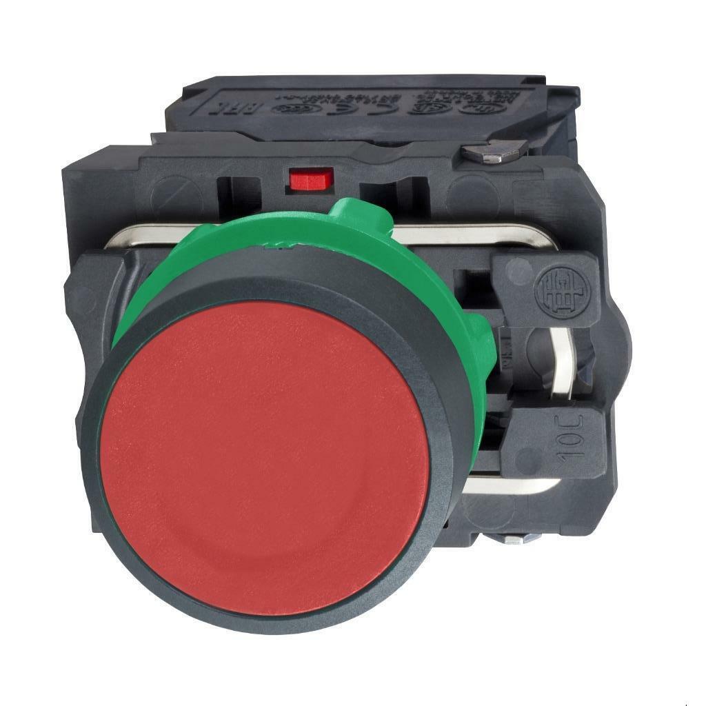 Telemecanique XB5AA45 Red Push Button Sw Rnd Flush MOM Non-Illum 1N0 ...