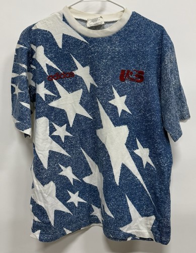 Vintage 1994 US USA World Cup Adidas Soccer Jersey T Shirt size M Stars ...