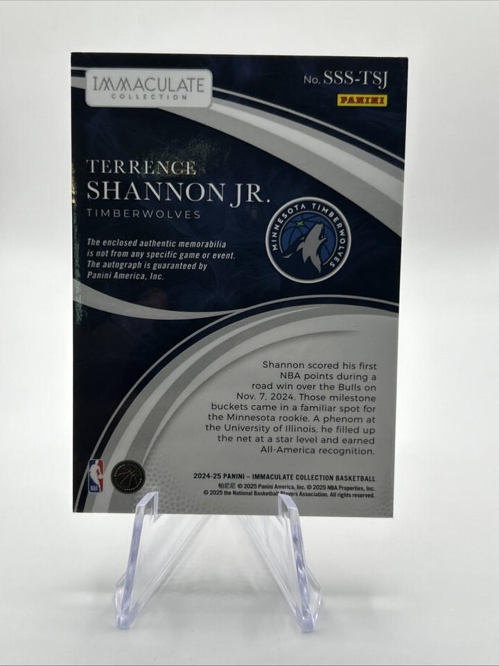 Terrence Shannon Jr. 2024 Panini Immaculate Sneaker Swatch Rookie Patch ...