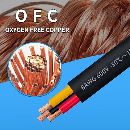 8 Gauge 3 Conductor Electrical Wire 8/3 Wire 600V 8 AWG 3 Wire 16FT ...