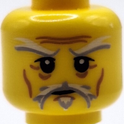 LEGO Ninjago Minifigure Head White Moustache & Goatee For Wu Sensei ...