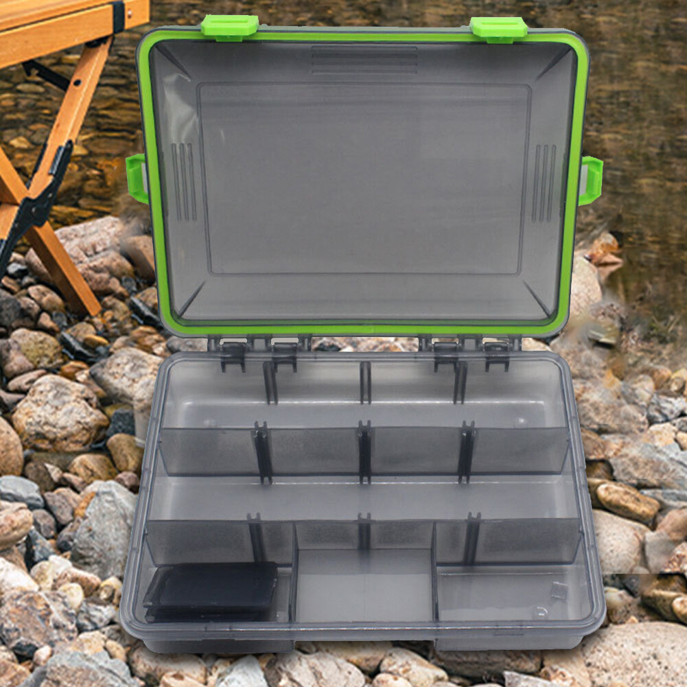 Portable Fishing Box Waterproof Bait Lure Hook Box Fishing Tool (Green ...