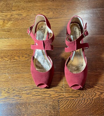 Miss Albright Red Suede Peep Toe Shoes | eBay