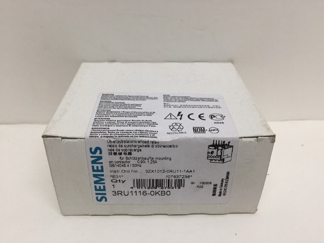 Siemens 3ru1116-0kb0 Sirius Overload Relay E01 for sale online | eBay