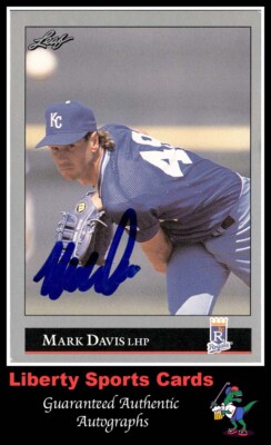 1992 Leaf Mark Davis #163 Authentic Autographed Card Kansas City Royals ...